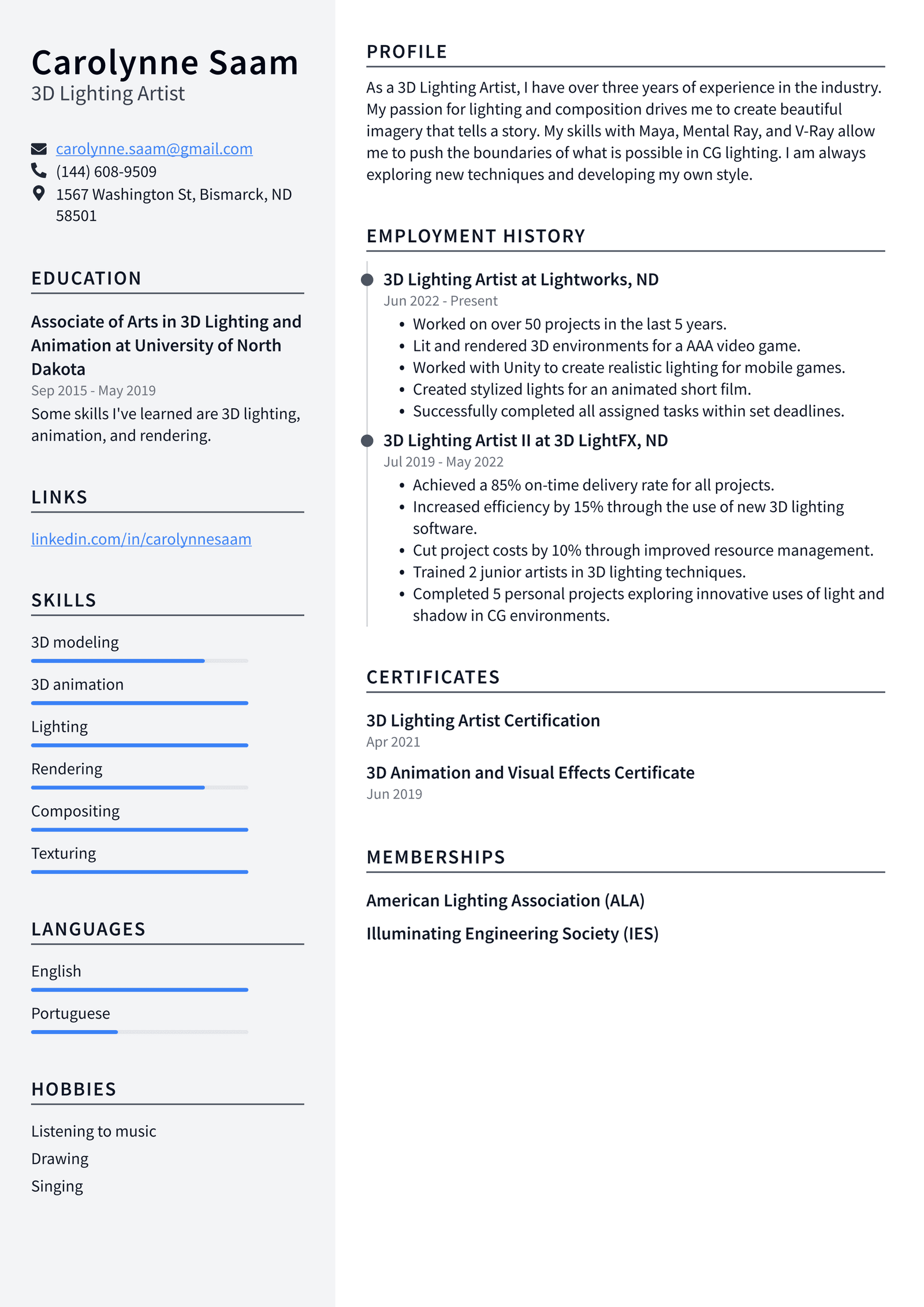 3D Animator Resume Example and Writing Guide - ResumeLawyer