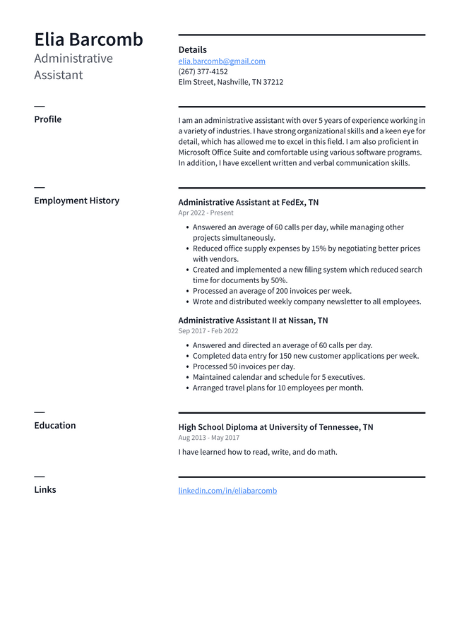 Office Secretary Resume Example and Writing Guide - ResumeLawyer