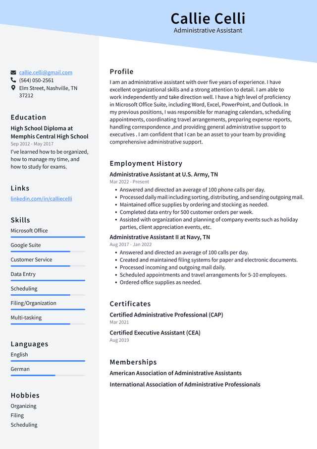 Office Administrator Resume Example and Writing Guide - ResumeLawyer