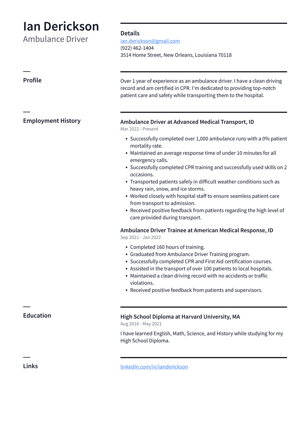 Paramedic Resume Example and Writing Guide - ResumeLawyer