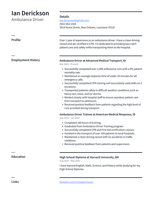 Paramedic Resume Example and Writing Guide - ResumeLawyer