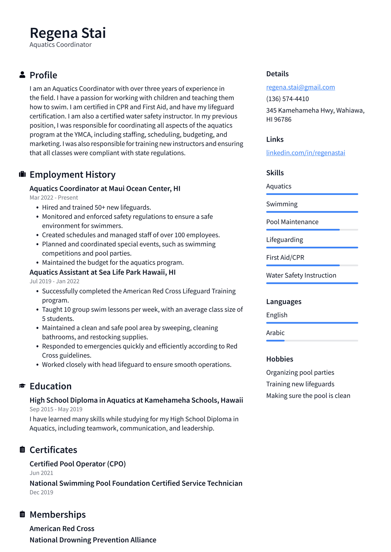 Lifeguard Resume Example and Writing Guide - ResumeLawyer