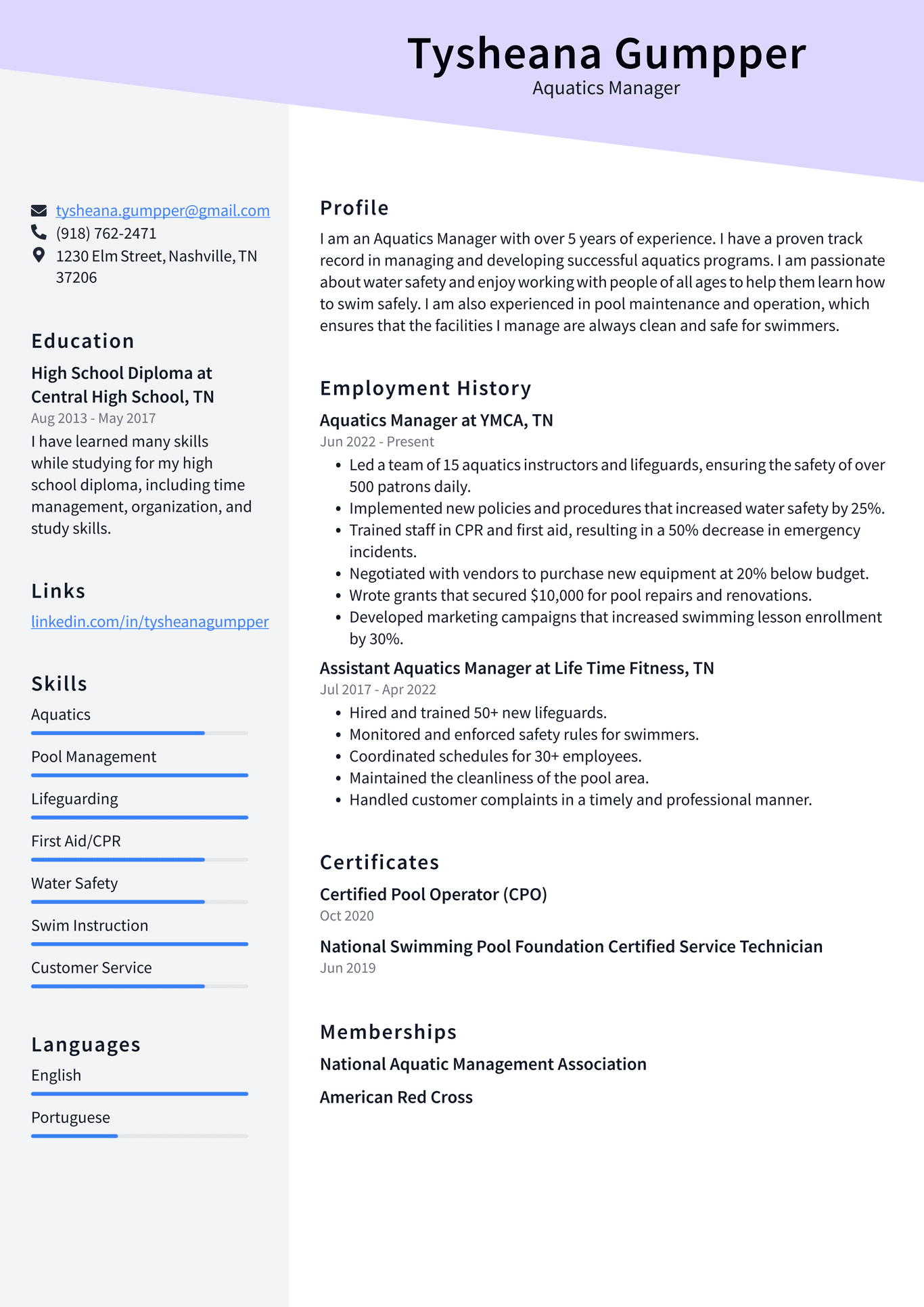 Lifeguard Resume Example and Writing Guide - ResumeLawyer