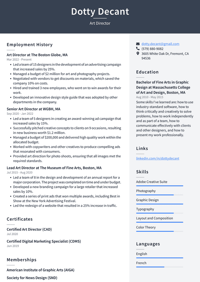 Motion Graphics Artist Resume Example and Writing Guide