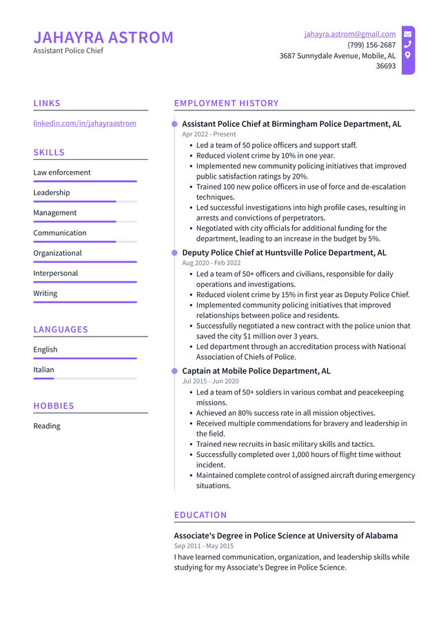 Police Officer Resume Example and Writing Guide - ResumeLawyer
