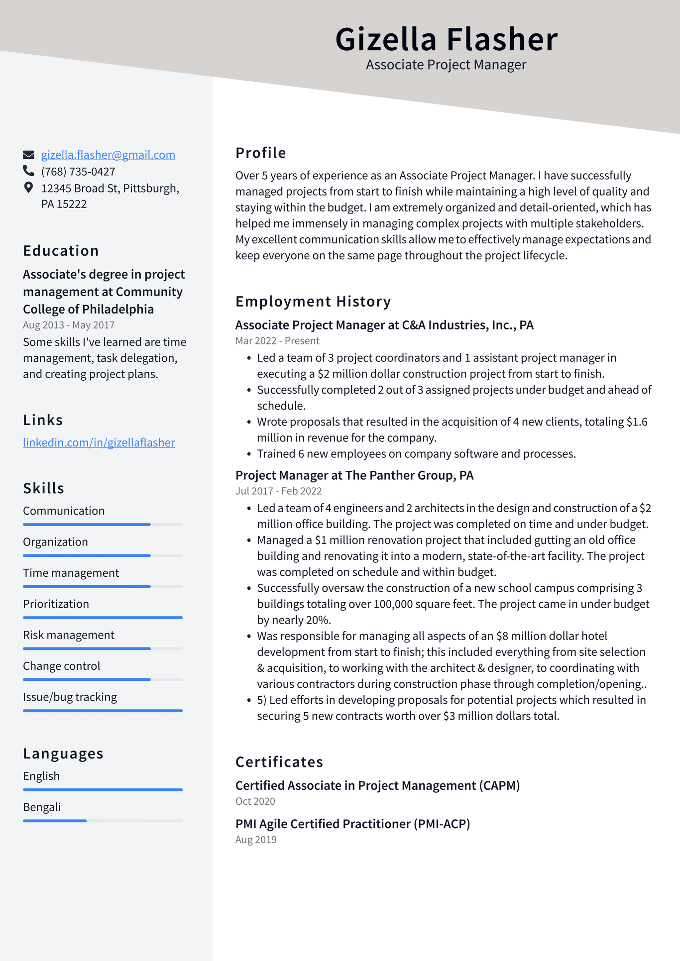 Project Manager Resume Example and Writing Guide - ResumeLawyer
