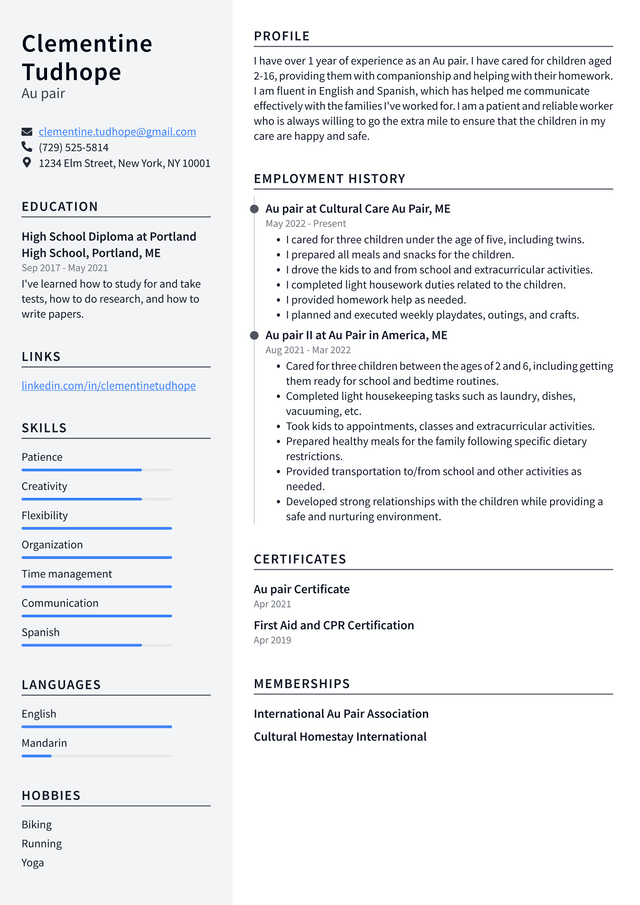 Babysitter Resume Example and Writing Guide - ResumeLawyer