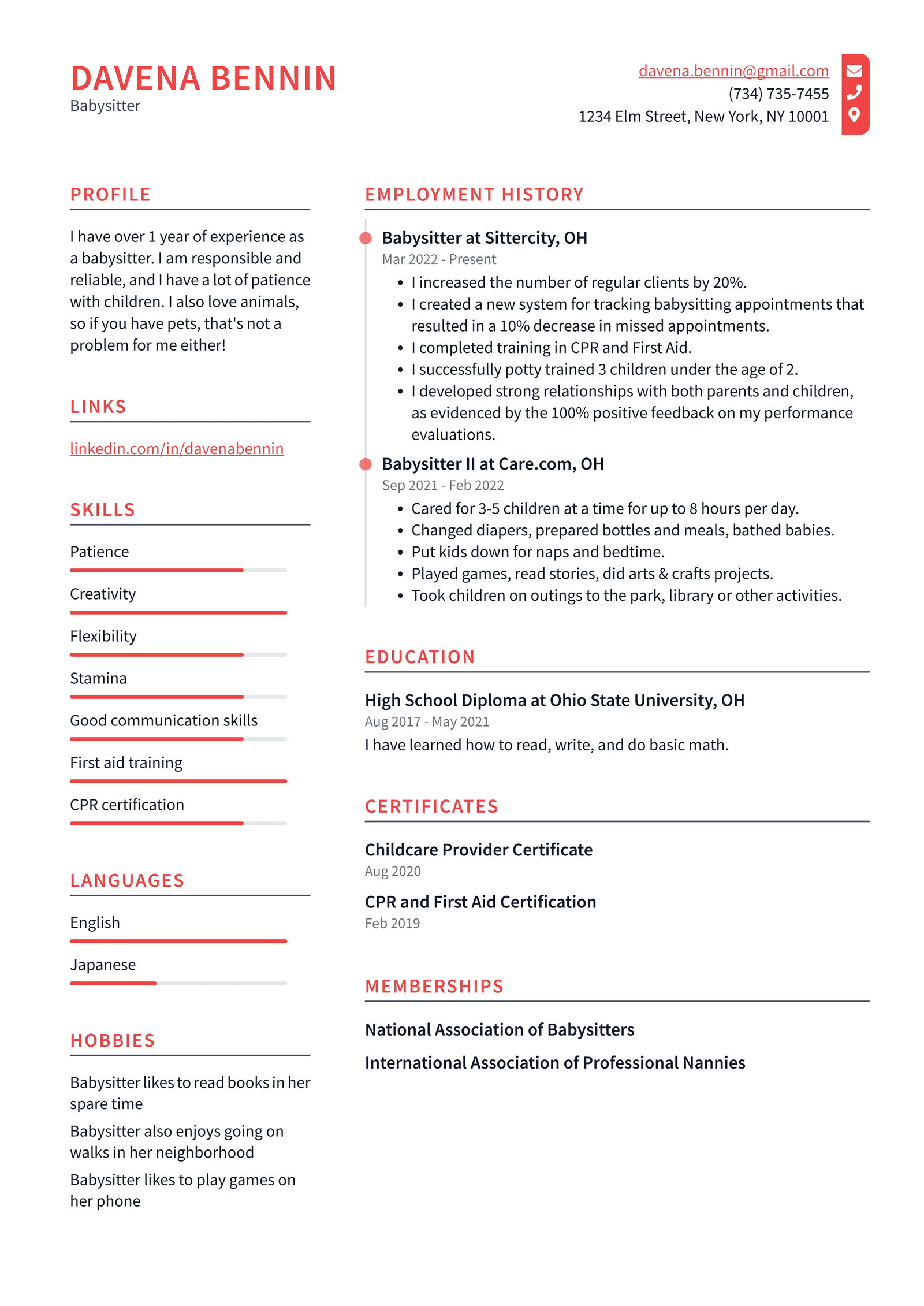 Child Care Resume Example and Writing Guide - ResumeLawyer