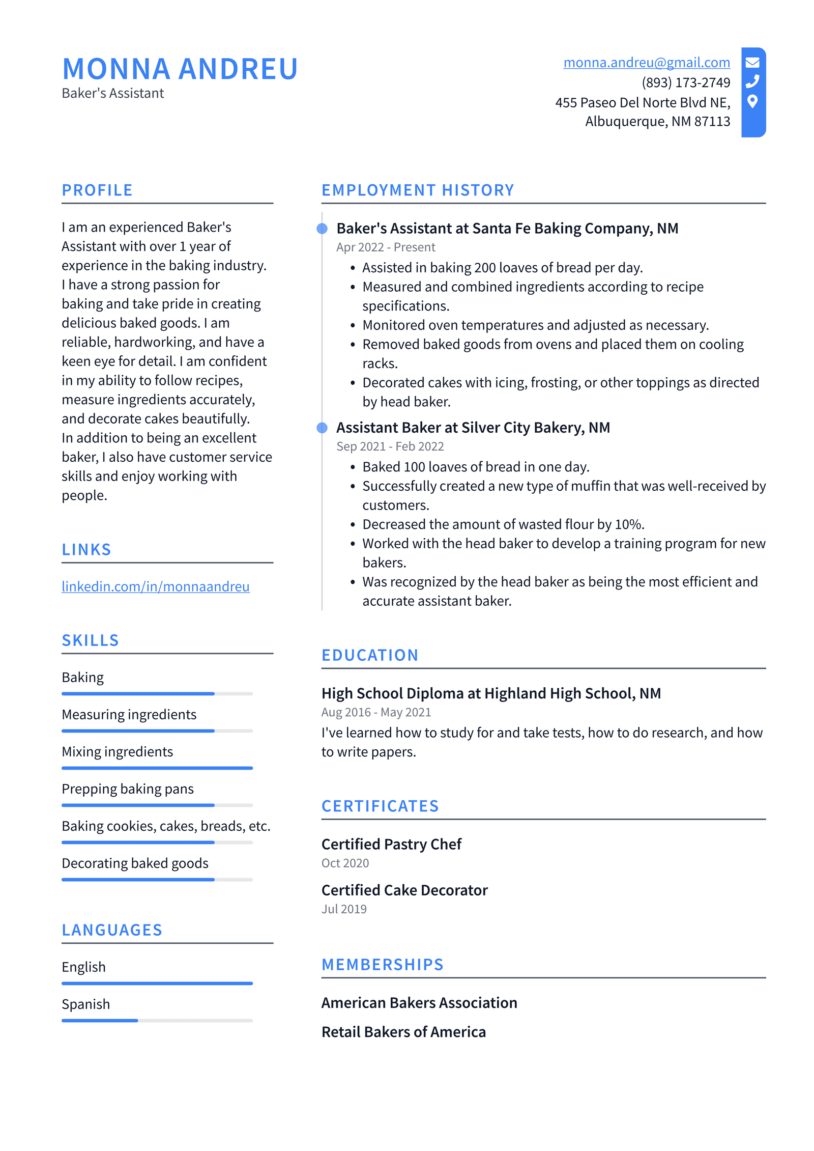 Baker Resume Example and Writing Guide - ResumeLawyer