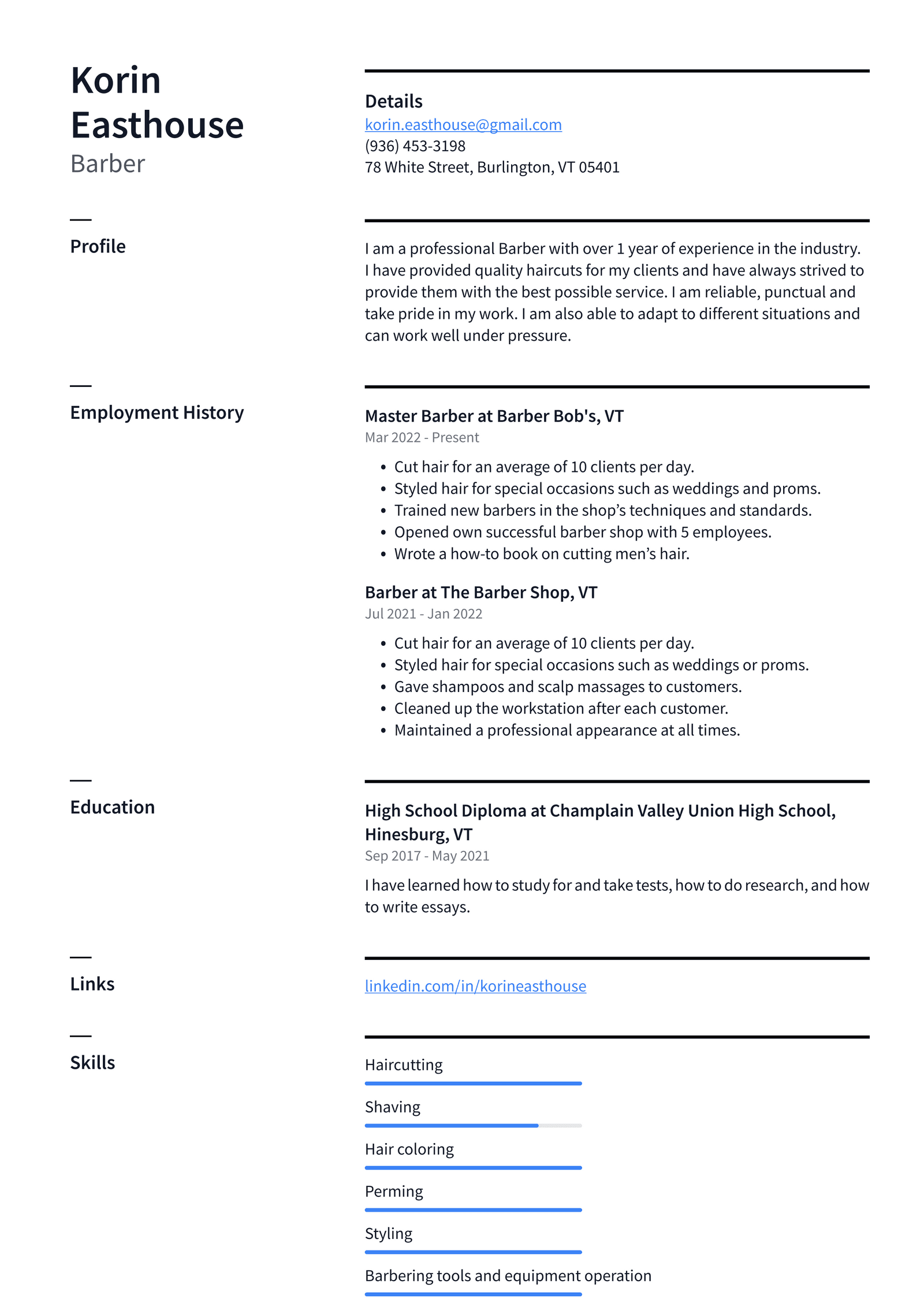 Hair Stylist Resume Example and Writing Guide - ResumeLawyer