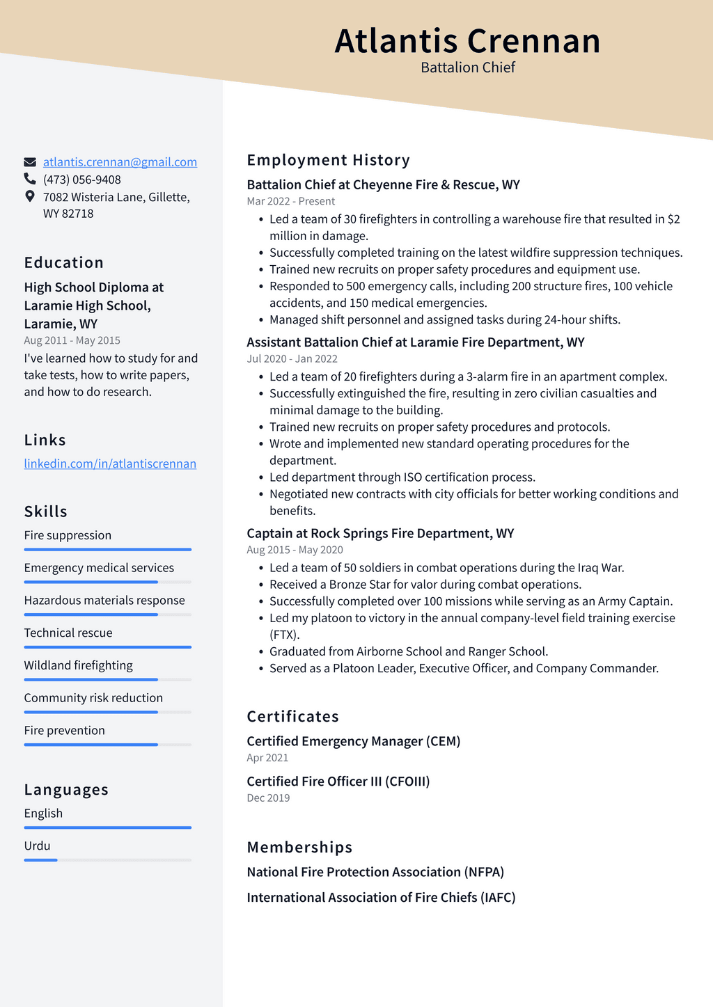 Firefighter Resume Example and Writing Guide - ResumeLawyer