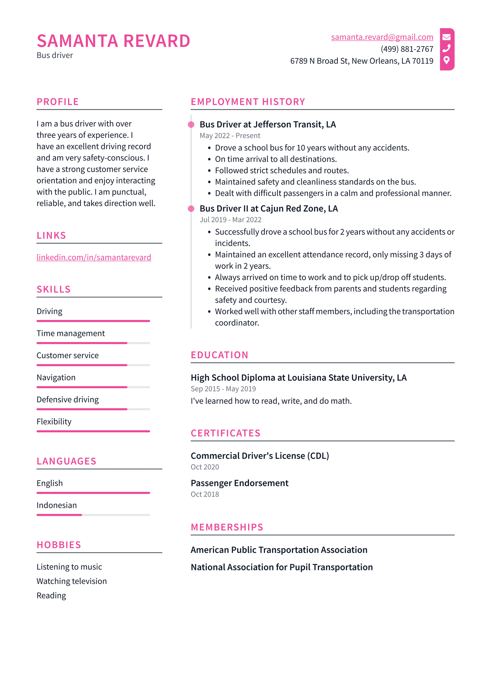 Driver Resume Example and Writing Guide - ResumeLawyer