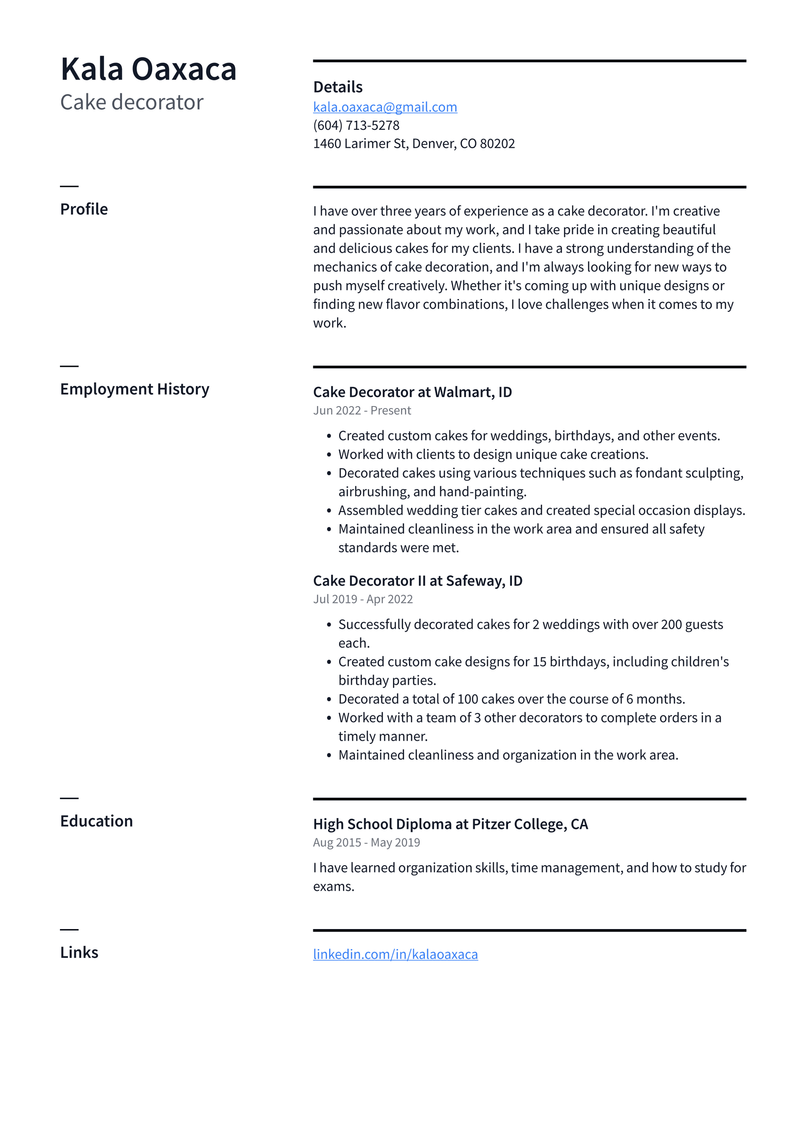 Pastry Chef Resume Example and Writing Guide - ResumeLawyer