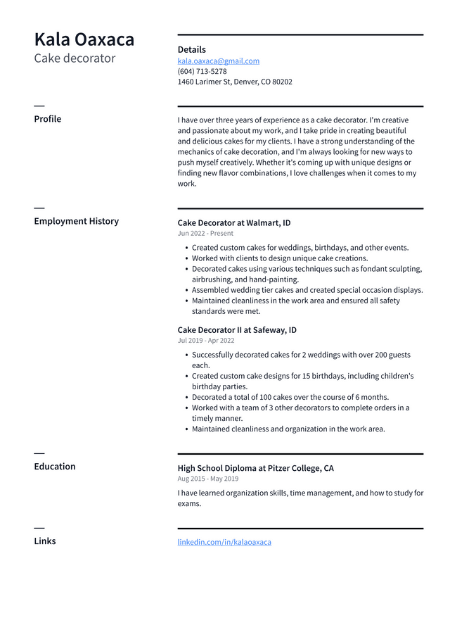 Pastry Chef Resume Example and Writing Guide - ResumeLawyer