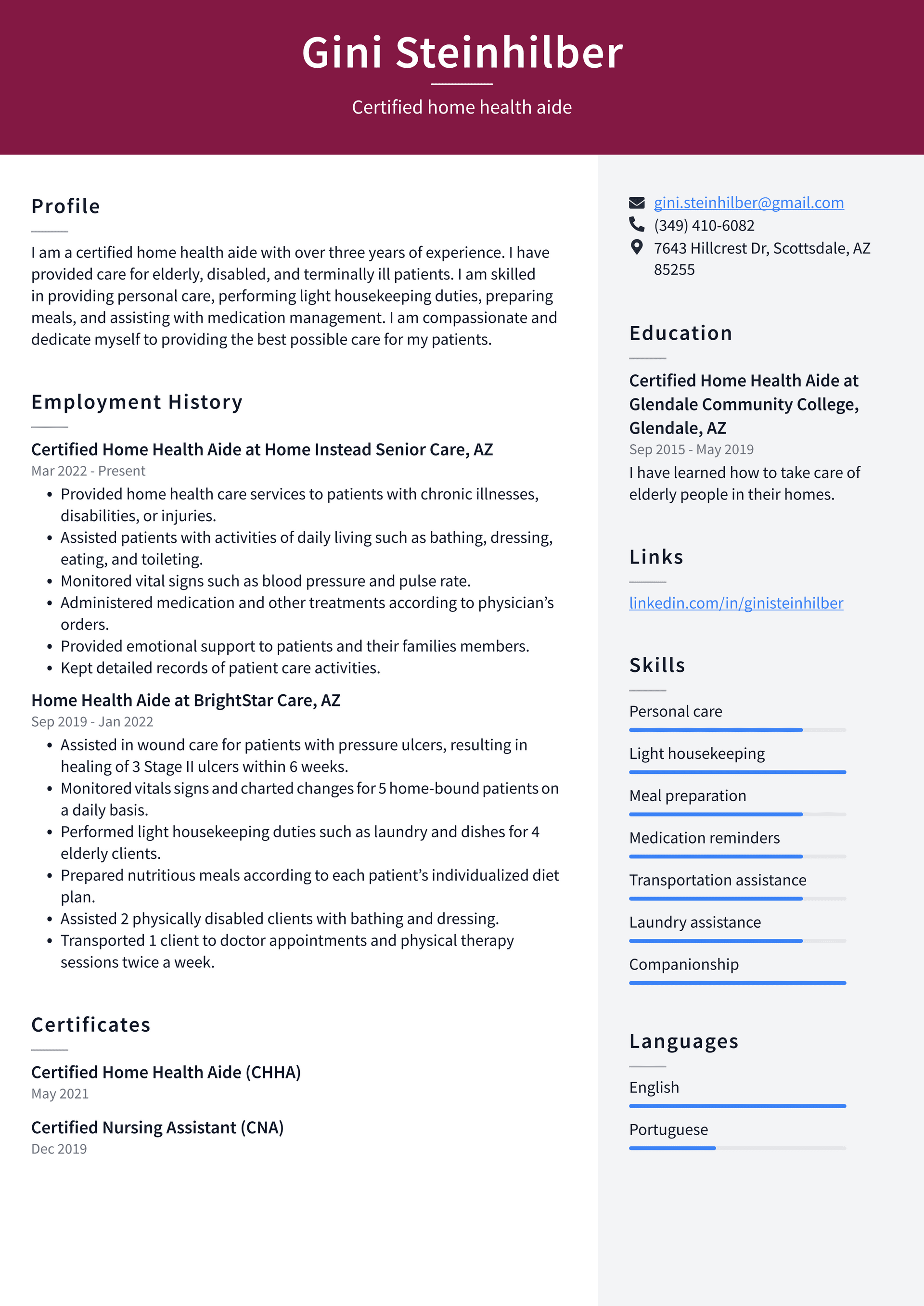 CNA Resume Example and Writing Guide - ResumeLawyer