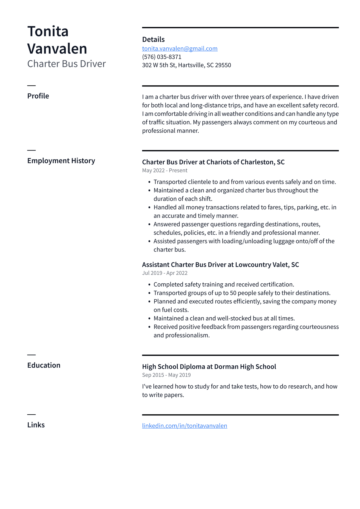 Bus Driver Resume Example and Writing Guide - ResumeLawyer