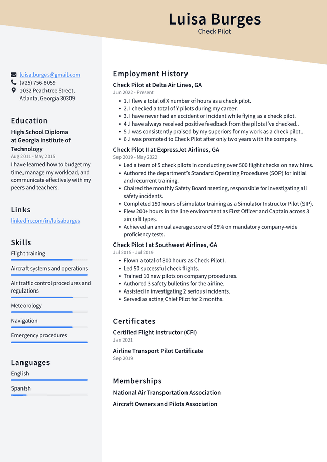 Pilot Resume Example and Writing Guide - ResumeLawyer