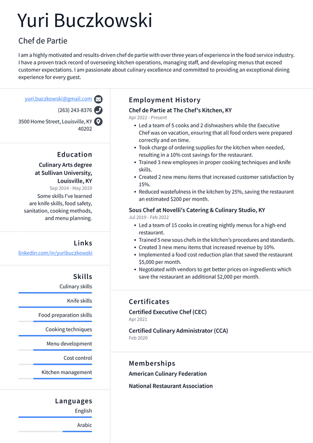 Line Cook Resume Example and Writing Guide - ResumeLawyer