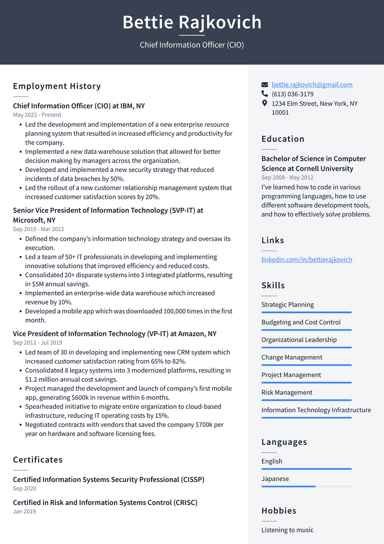 Health Care Administration Resume Example and Writing Guide