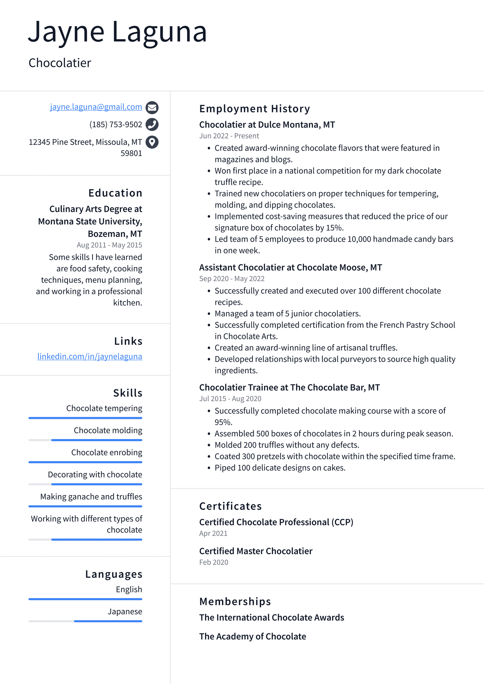 Pastry Chef Resume Example and Writing Guide - ResumeLawyer
