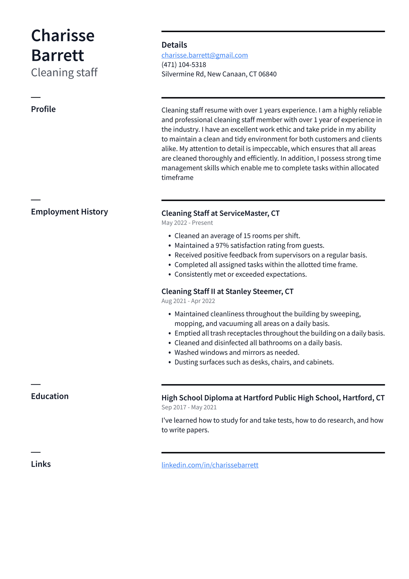 Janitor Resume Example and Writing Guide - ResumeLawyer