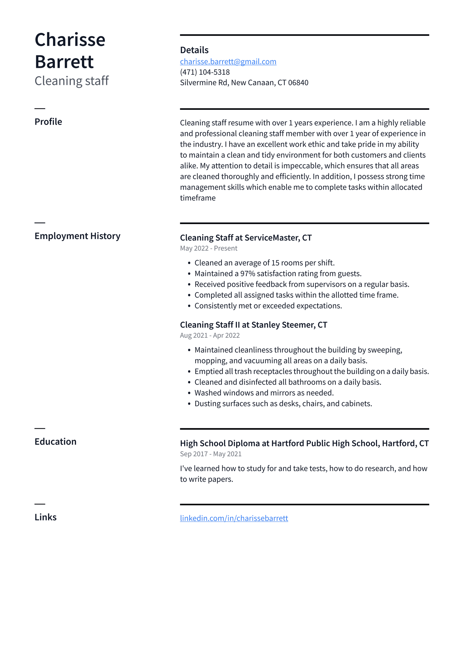 Janitor Resume Example and Writing Guide - ResumeLawyer