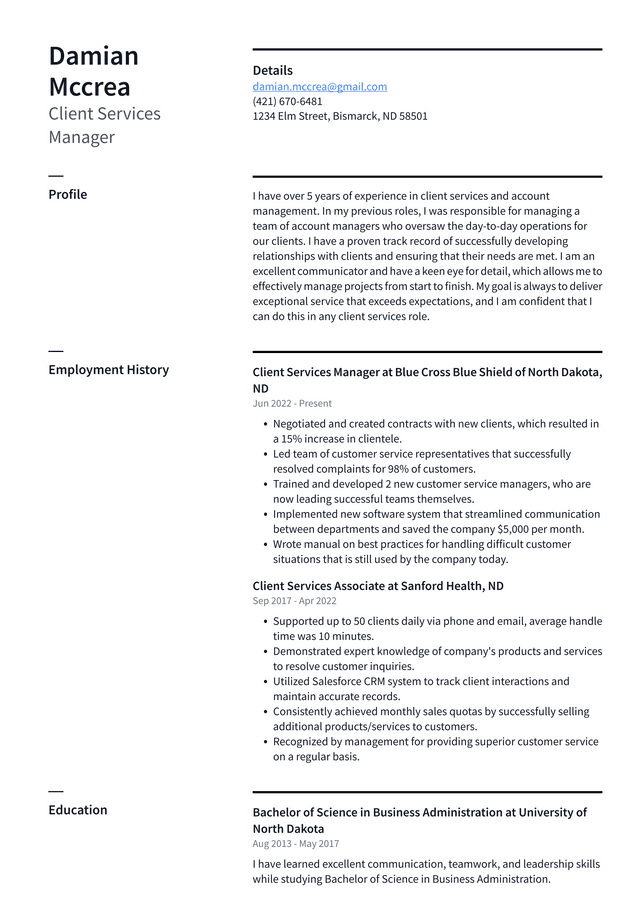 Account Manager Resume Example and Writing Guide - ResumeLawyer
