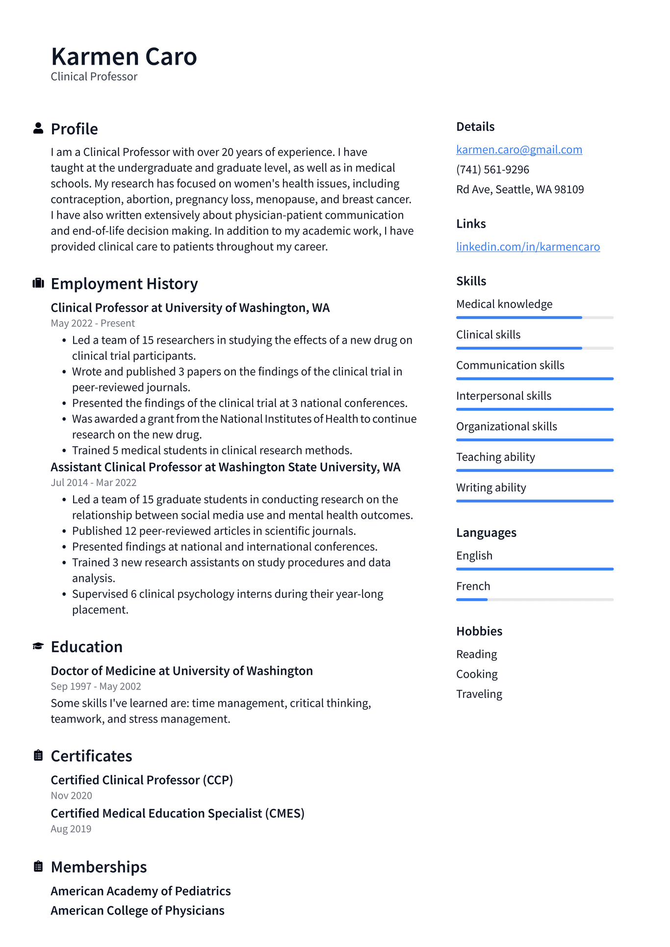 College Professor Resume Example and Writing Guide - ResumeLawyer