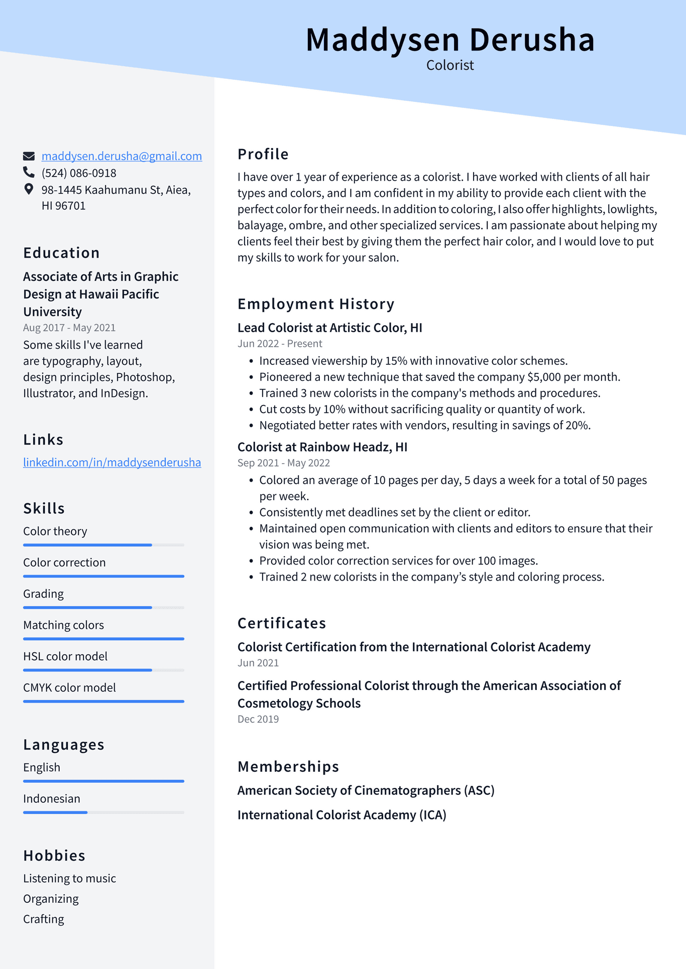Film and Video Editor Resume Example and Writing Guide
