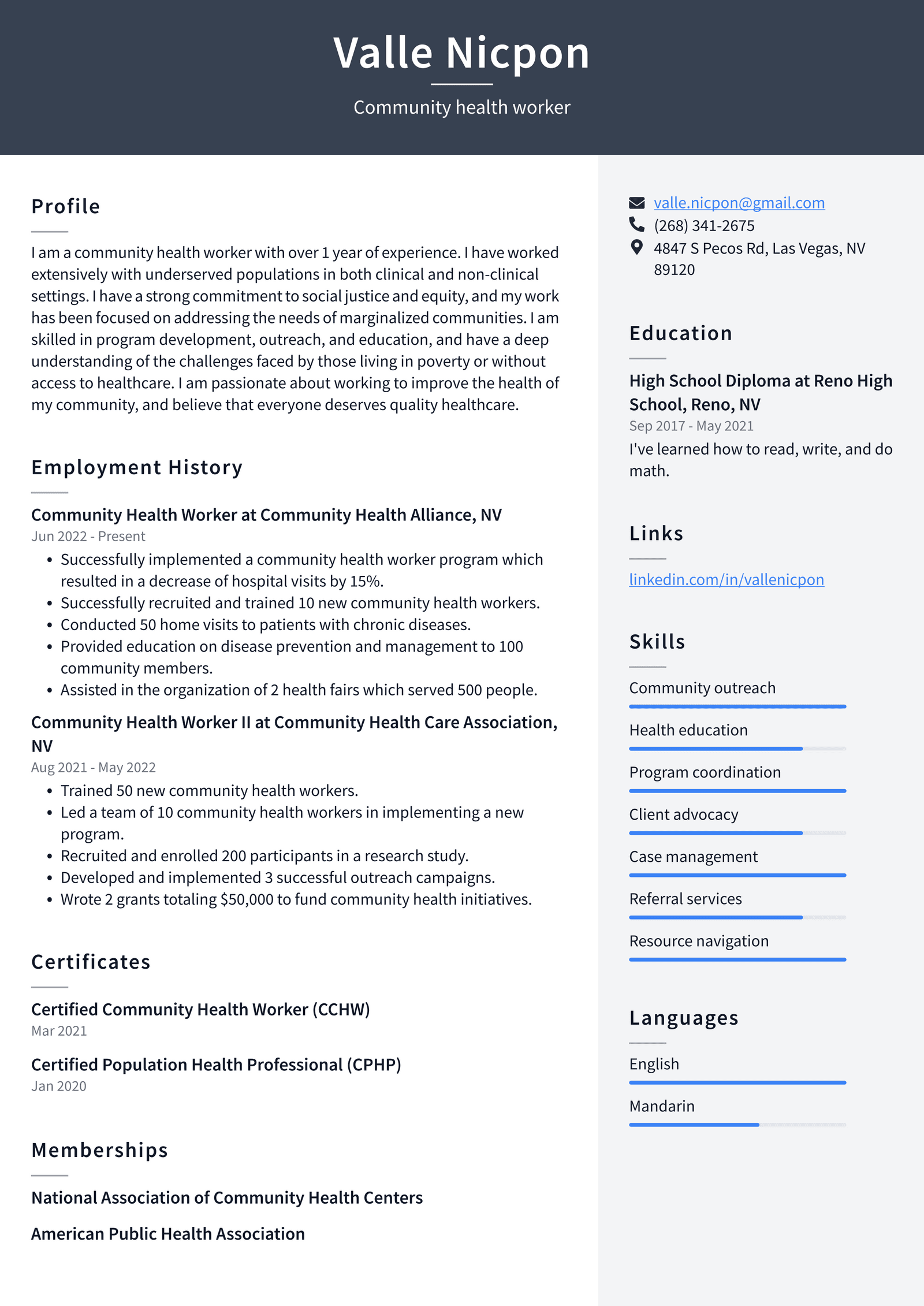 Health Educator Resume Example and Writing Guide - ResumeLawyer