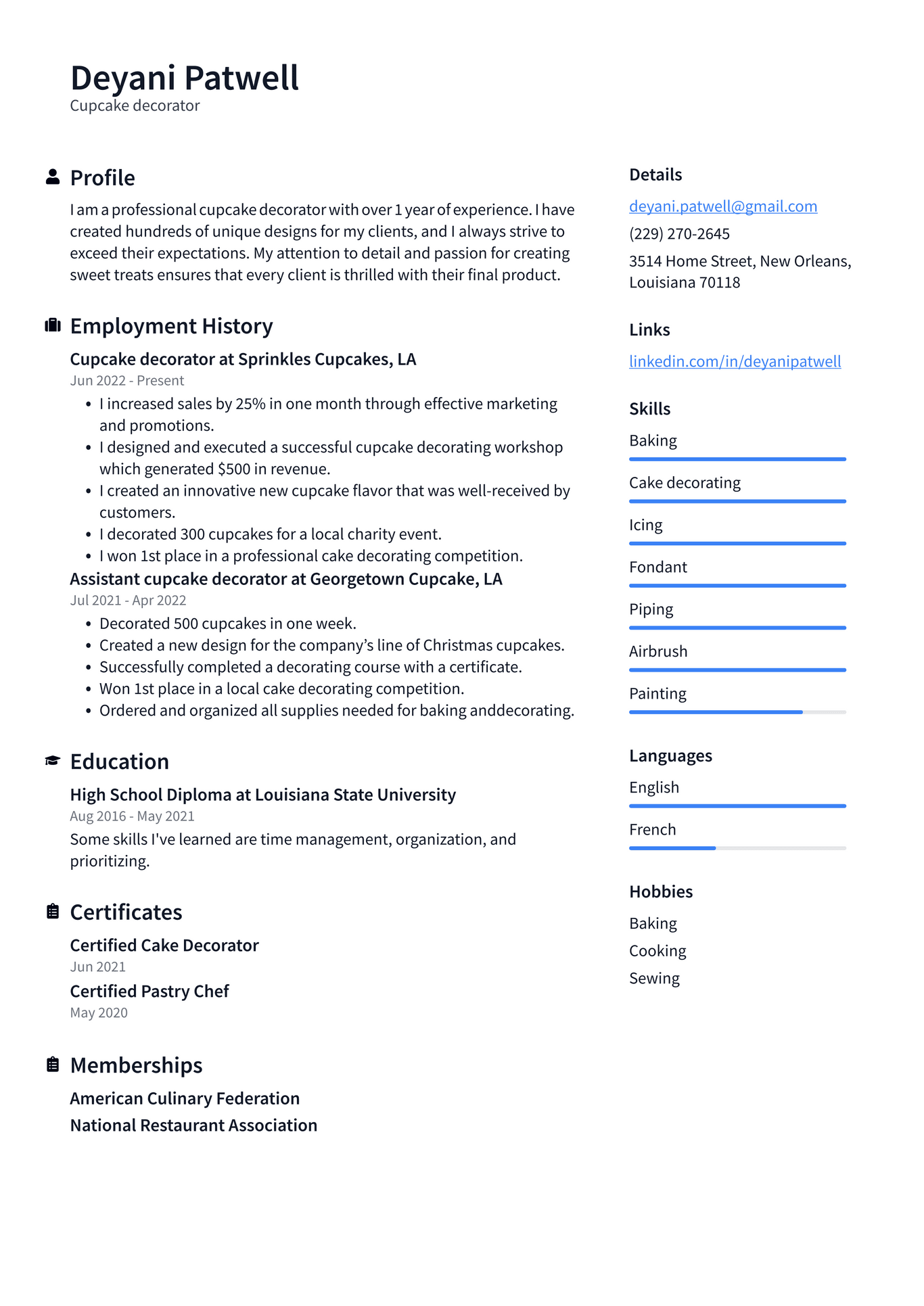 Pastry Chef Resume Example and Writing Guide - ResumeLawyer