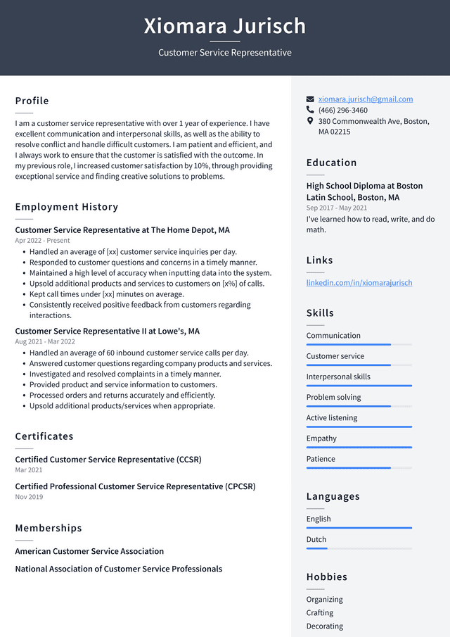 Concierge Resume Example and Writing Guide - ResumeLawyer