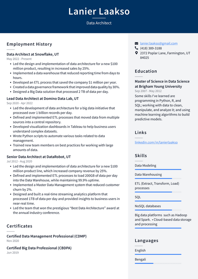 Data Scientist Resume Example and Writing Guide - ResumeLawyer