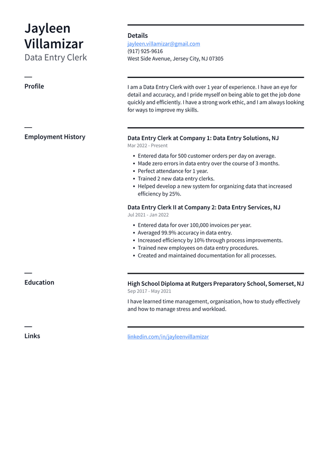 Office Clerk Resume Example And Writing Guide - Resumelawyer