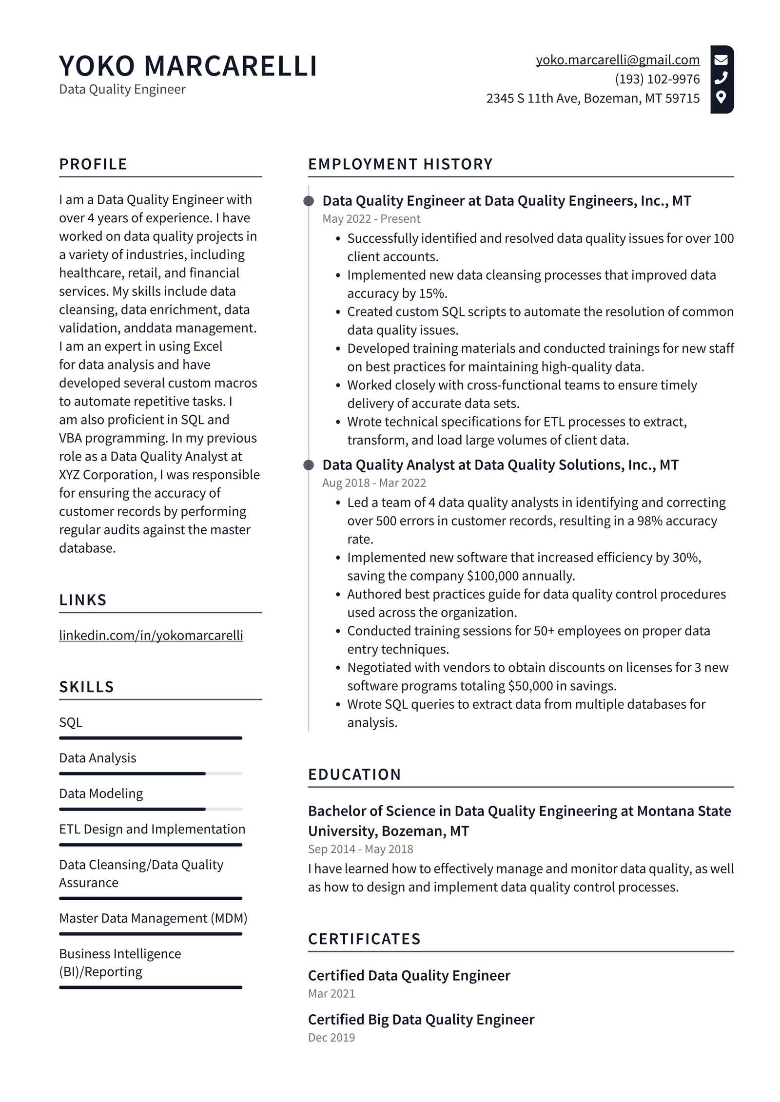 Data Engineer Resume Example and Writing Guide - ResumeLawyer