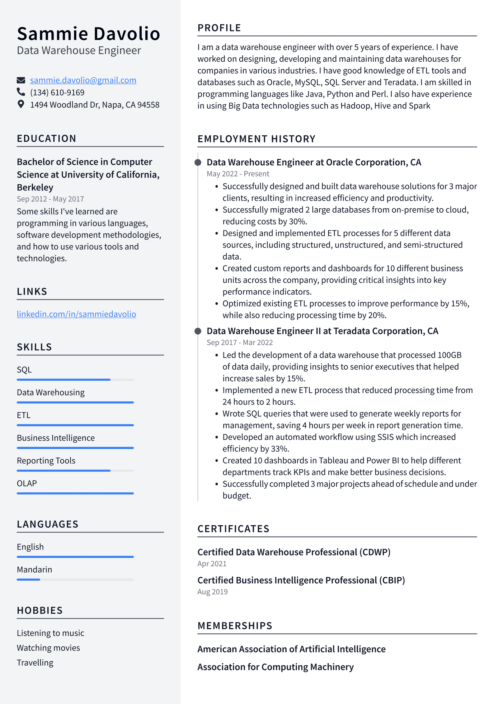 Data Engineer Resume Example and Writing Guide - ResumeLawyer