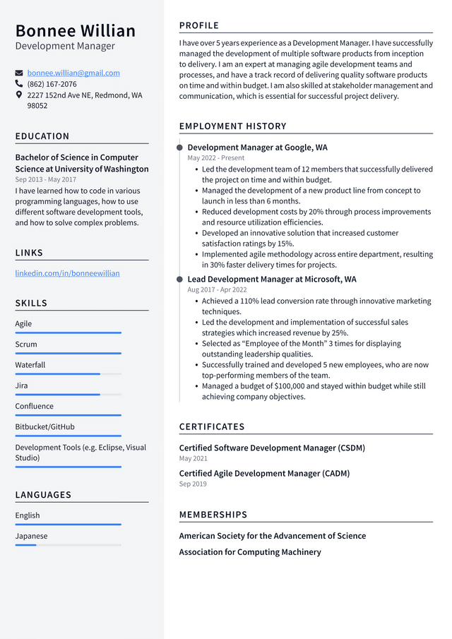 Product Manager Resume Example and Writing Guide - ResumeLawyer