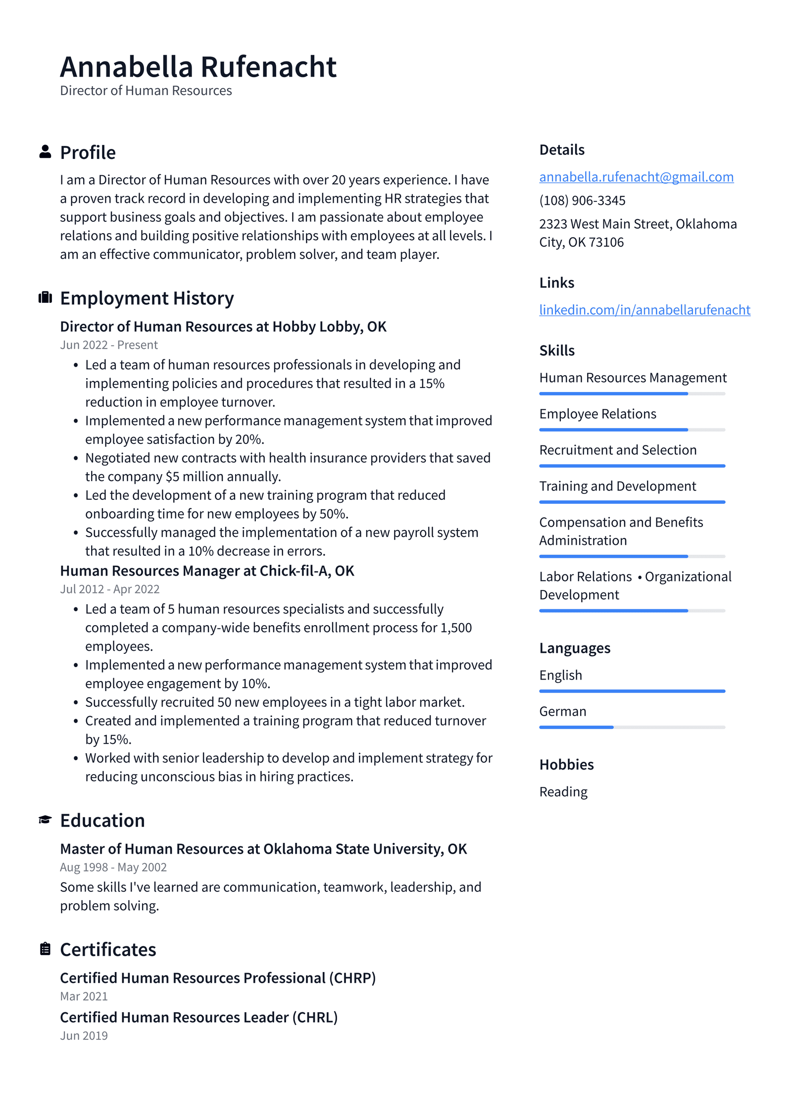 HR Director Resume Example and Writing Guide - ResumeLawyer