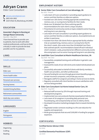 Geriatric Social Worker Resume Example and Writing Guide