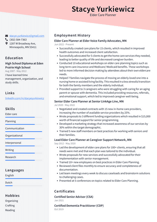 Geriatric Social Worker Resume Example and Writing Guide