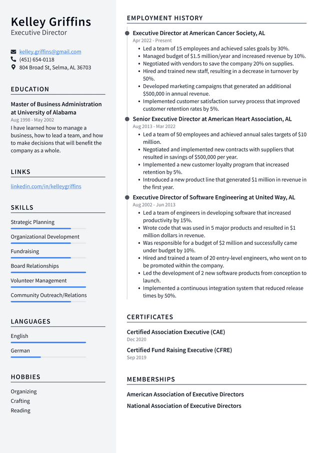 Managing Director Resume Example and Writing Guide - ResumeLawyer