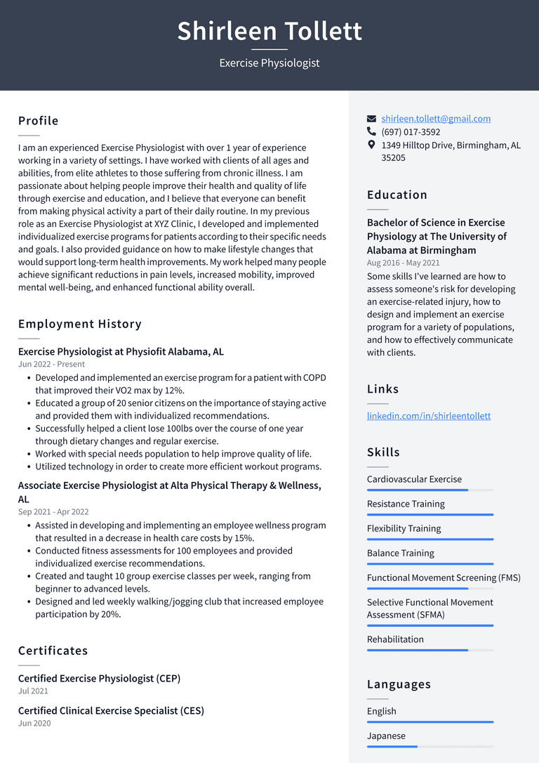 Personal Trainer Resume Example and Writing Guide - ResumeLawyer