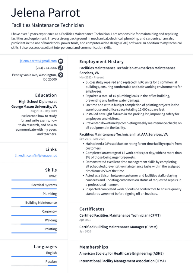 Maintenance Technician Resume Example and Writing Guide - ResumeLawyer