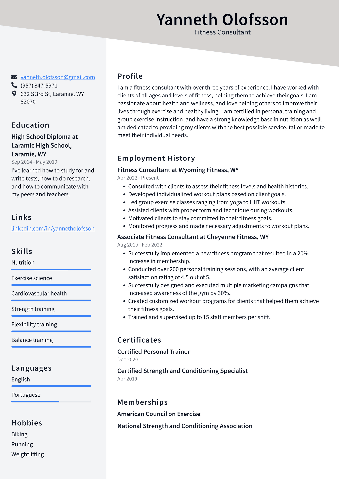 Fitness Instructor Resume Example and Writing Guide - ResumeLawyer