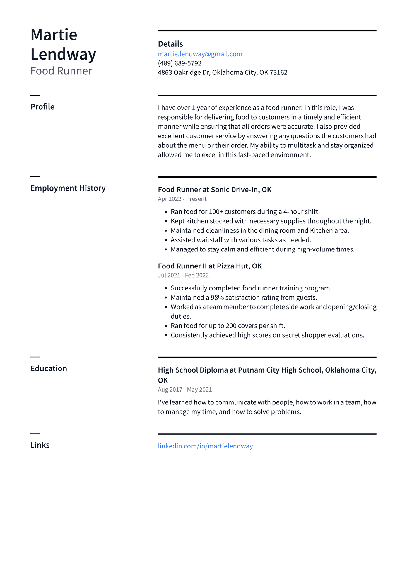 Dishwasher Resume Example and Writing Guide - ResumeLawyer