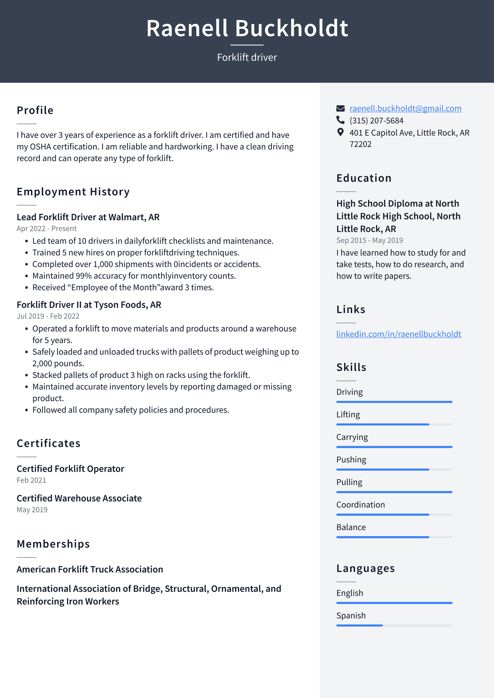 Driver Resume Example and Writing Guide - ResumeLawyer