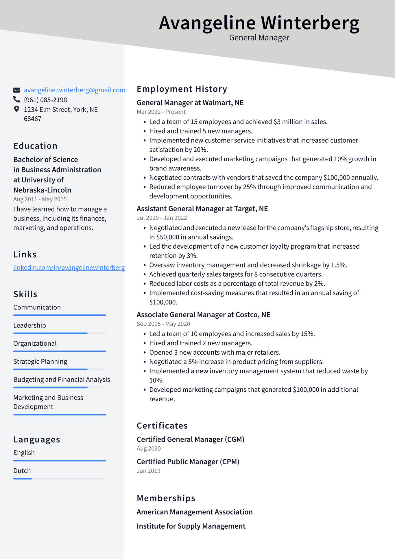 Business Manager Resume Example and Writing Guide - ResumeLawyer
