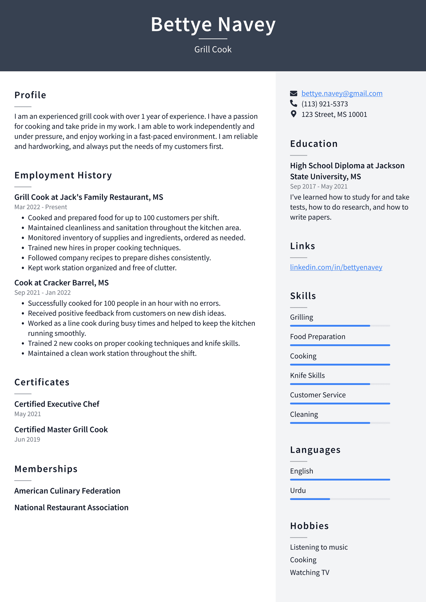 Line Cook Resume Example and Writing Guide - ResumeLawyer