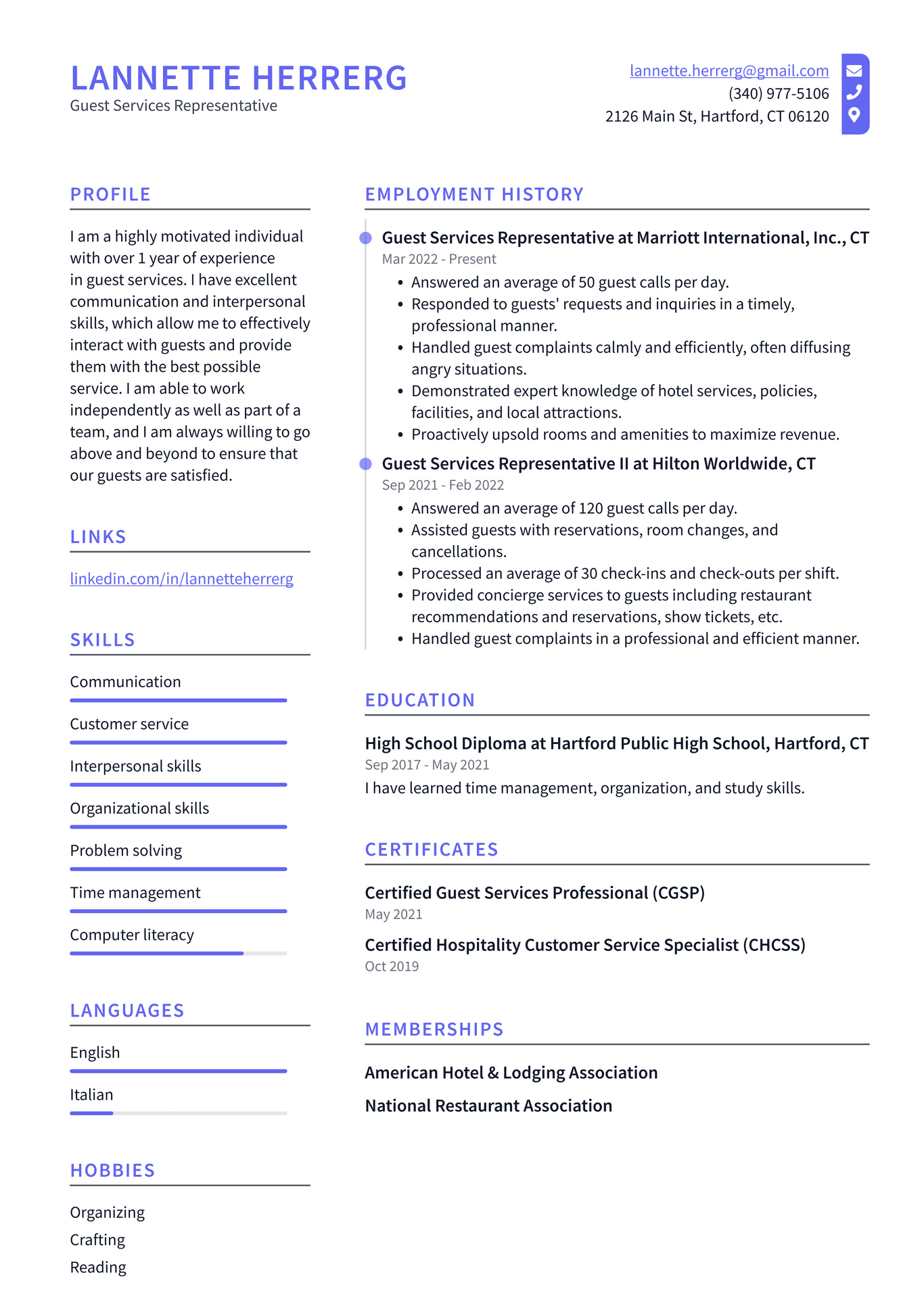 Concierge Resume Example and Writing Guide - ResumeLawyer