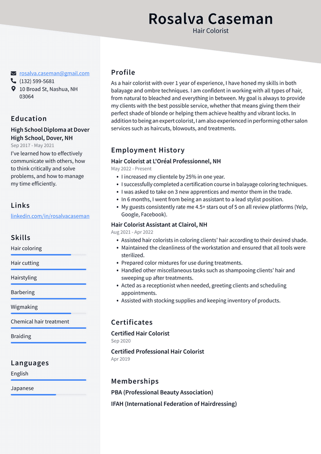 Hair Stylist Resume Example And Writing Guide - Resumelawyer